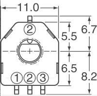 China Bourns 3382G-1-502G Resistive Rotary Position Sensor 5 kOhms SMD Surface Mount for sale
