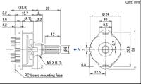 China SRRM433700 Rotary Switch 4P3T 12-Position 0.25A 30VDC PC Pins Vertical Type for sale