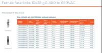 China FR10GG50V1 Cylindrical Fuse Link gG 10x38 500VAC 1A 0.5A to 32A for sale