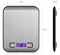 China 5kg 1g Stainless Steel Digital Food Scale with LCD Display 11lb Capacity for sale