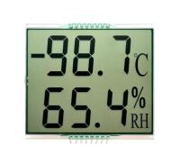 China SJXD-T61661G Segment LCD Display 62.5x57mm TN Positive 3.3V for Temperature Humidity Clock Instruments for sale