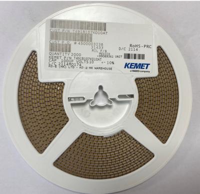 China KEMET T491B107K010AT 100uF 10V Molded Tantalum Capacitor 1.2Ohm SMD 1411 for sale
