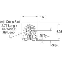 China Bourns 3362P-1-103LF Trimmer Potentiometer 10kOhm 0.5W Through Hole Cermet for sale