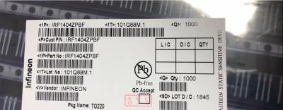 China IRF1404ZPBF N-Channel MOSFET 180A 40V 200W TO-220AB HEXFET Transistor for sale