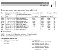 China 0.1uF 305V AC 630V DC EPCOS TDK X2 EMI Suppression Film Capacitor B32921C3104M000 for sale