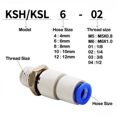 China Right Angle Elbow Pneumatic Rotary Union High Speed 4mm to 12mm KSL KSH for sale
