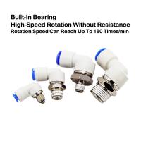 China Right Angle Elbow Pneumatic Rotary Union High Speed 4mm to 12mm KSL KSH for sale