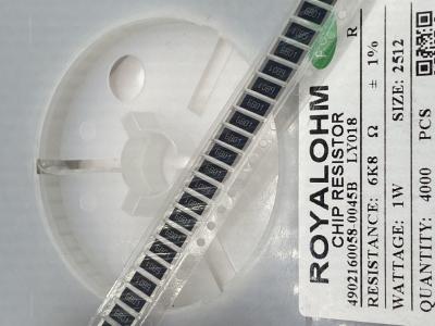 China 6K8 Ohm 1% 1W SMD 2512 Thick Film Chip Resistor AEC-Q200 for sale