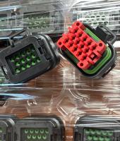 China TE Connectivity 776273-1 AMPSEAL 14 Rectangular Connector Housing Plug Black 14 Position 3 Row for sale