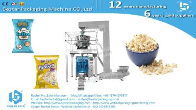 China Automatic popcorn packing machine with multi heads weigher for sale