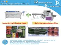 China Bestar horizontal flow packing machine with 12 heads horizontal weigher for fruits vegetables for sale