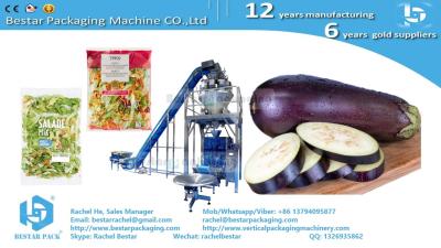 China Eggplant aubergine brinjaul sliced salad 1500g pouch automatic packing machine for sale