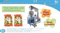 China Fresh salad sliced carrot pouch packaging machine with labeling for sale