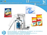 China How to pack wash powder pouch with spoon, Bestar detergent packing machine for sale
