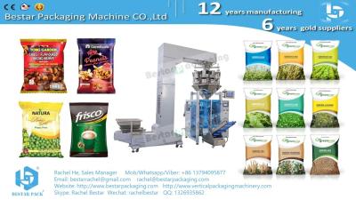 China Automatic packaging machine with multi-heads weigher, labeling machine, checkweigher, and turntable BSTV-450AZ for sale