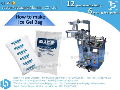 China How to make the ice gel bag by Bestar liquid packaging machine with pump BSTV-160S for sale