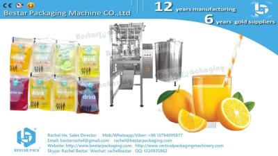 China How to automatically package orange juice pouch with 2000ml BSTV-450P for sale