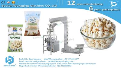 China Popcorn 30g sachet weighing packing machine with product elevator and Inflation device BSTV-160A for sale