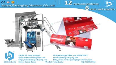 China Automatic Packaging Film Hotsealable Laminated For Coffee Beans With Bestar Vertical Weighing Packaging Machine for sale