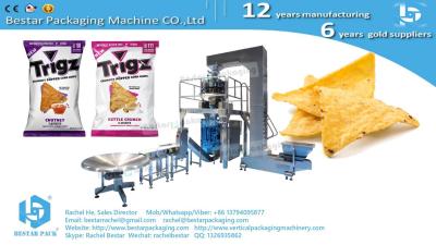 China Popped corn chip packing machine with inflation and euro hole punching BSTV-450AZ for sale