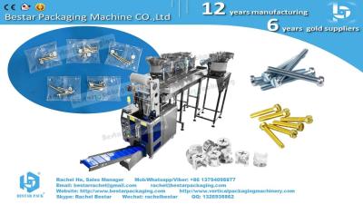 China Furniture fitting hardware packaging machine with 4pcs counting bowls and customized bucket conveyor for sale