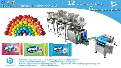 China Rainbow candy automatic counting packaging machine with 8 vibrators and printer for sale