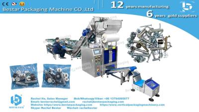 China Automatic Counting Packaging Machine with 9 Custom Vibratory Bowls and Bucket Conveyor for Hardware for sale