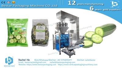 China BSTV-350AZ All‑in‑One Type Packing Machine with 14-head Weigher for Sticky Cucumber Slices for sale
