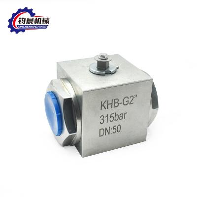 China Stainless Steel KHB-G2'' 315bar High Pressure Ball Valve Hydraulic Gas/Water/Oil for sale