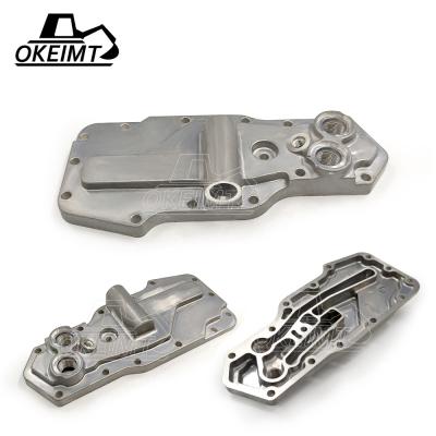 China Komatsu 6D102-7 PC200-7 Engine Oil Cooler Cover 6735-61-2220 Aluminum Water-Cooled for sale