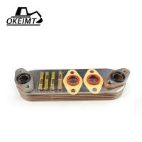 China OKEIMT 6D31 Mitsubishi Engine Oil Cooler Me013360 Stainless Steel Excavator Part for sale