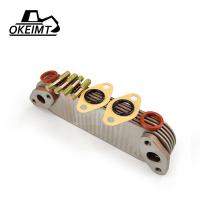 China OKEIMT 6D31 Mitsubishi Engine Oil Cooler Me013360 Stainless Steel Excavator Part for sale