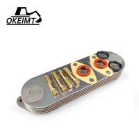 China OKEIMT 6D31 Mitsubishi Engine Oil Cooler Me013360 Stainless Steel Excavator Part for sale