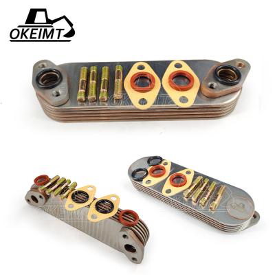 China OKEIMT 6D31 Mitsubishi Engine Oil Cooler Me013360 Stainless Steel Excavator Part for sale