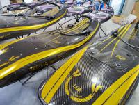 China Customized Logo BluePenguin Professional Surfboard The Fastest Carbon Fibre Jet Surfboard for sale
