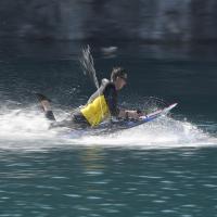 China Max Speed 60km/h Carbon Fibre Motorized Petrol Gas Powered Surfboard for Jet Boarding for sale