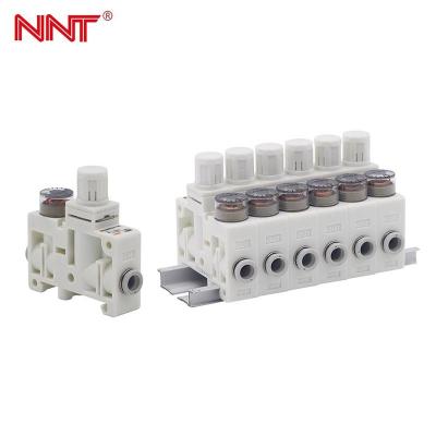 China NNT NARM5S Miniature Manifold Regulator with 0.05–0.7 MPa Operating Pressure, Direct-Acting Relief Type, and 14mm Width for Pneumatic Control for sale