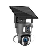 China Dual Lens Solar Wifi Intelligent Camera With 9W Solar Panel 5-40M IR Distance for sale