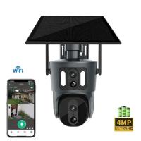 China 360 Panoramic View Solar Powered Security Camera With Remote Monitoring for sale