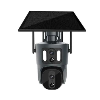 China 4MP Dual Lens Outdoor WIFI Solar Camera With 15600mAh Battery for sale