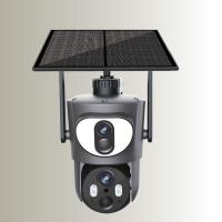 China Dual Lens Dual Linkage Dual View Ubox 4G Solar Camera 5-40M  IR Distance for sale