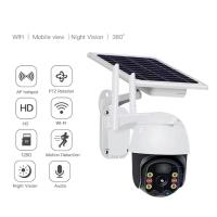China 128G Wifi Solar Powered Smart Camera Full HD Wireless Solar Camera Weatherproof for sale