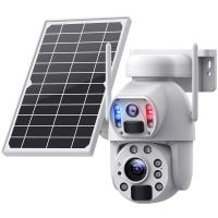 China Low Power Consumption WIFI Solar Camera Dual View 10X Zoom Linkage for sale