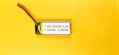 China HYS 501535 3.7V 230mAh 0.851Wh Lithium Polymer Battery 5.0x15x35mm Pouch LiPo Cell for Music Equipment Headset for sale