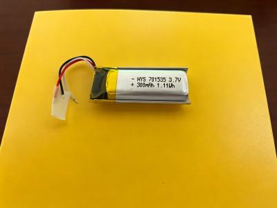 China 3.7V 300mAh 701535 LiPo Pouch Cell 1.11Wh Rechargeable Battery with 10K NTC Temperature Control for sale