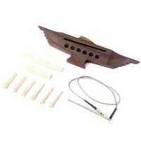 China Long Lasting Six String Bass Bridge Bovine Bone Bridge Pins Endpins Piezo Pickup Set for sale