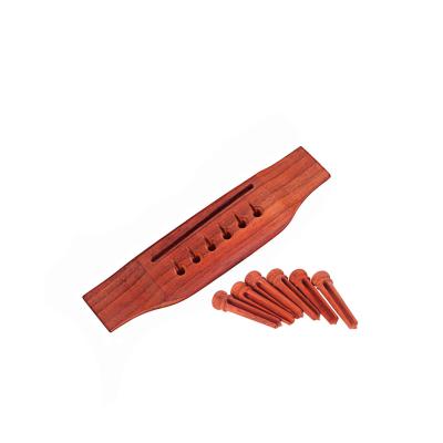 China Red Rosewood Guitar Bridge Blank Pins And Saddle 6 String Replacement for sale