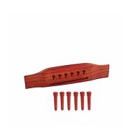 China Red Rosewood Guitar Bridge Blank Pins And Saddle 6 String Replacement for sale