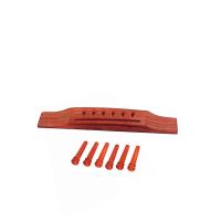 China Red Rosewood Guitar Bridge Blank Pins And Saddle 6 String Replacement for sale