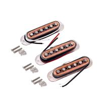 China Set Of Single Coil Pickup Set SSS For Fender Strat Style Guitar Copper Color With Transparent Cover for sale